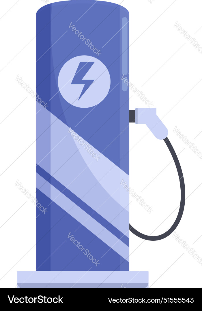 Electric vehicle charging station supplying power Vector Image