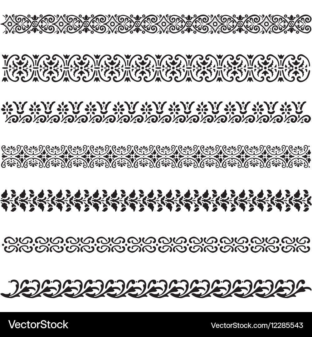 Old border designs set Royalty Free Vector Image