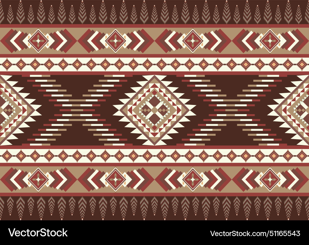 Seamless ethnic native pattern on brown Royalty Free Vector