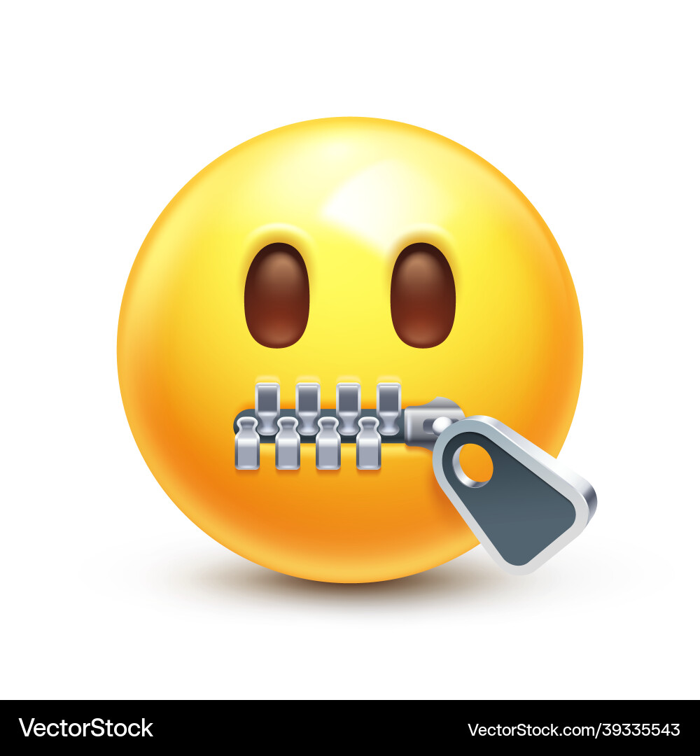 Zip mouth emoji Royalty Free Vector Image - VectorStock