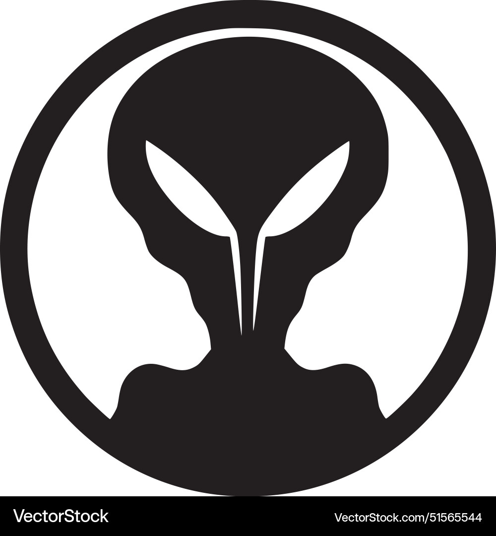 Alien - black and white isolated icon Royalty Free Vector