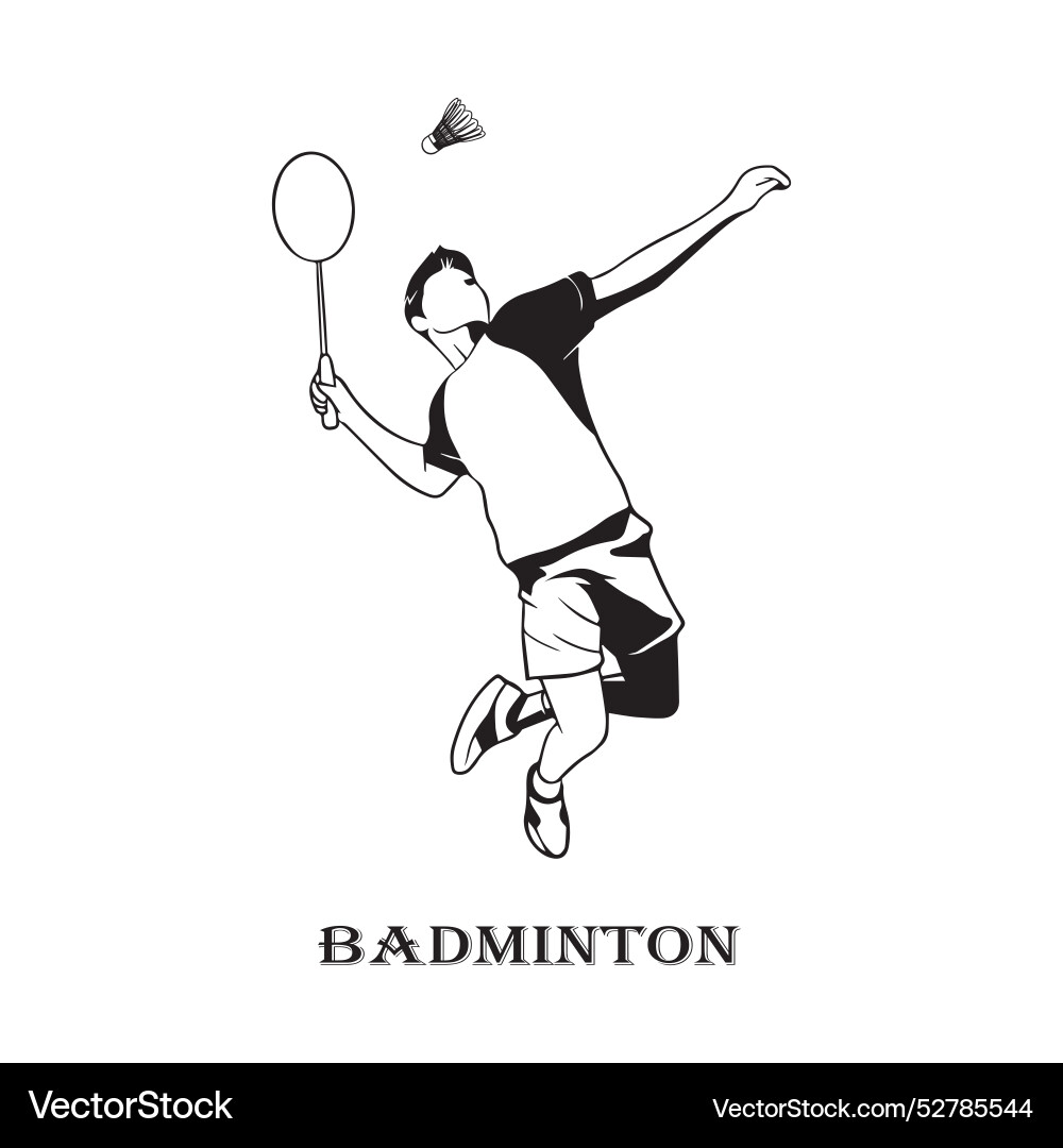 Badminton player icon image symbol Royalty Free Vector Image
