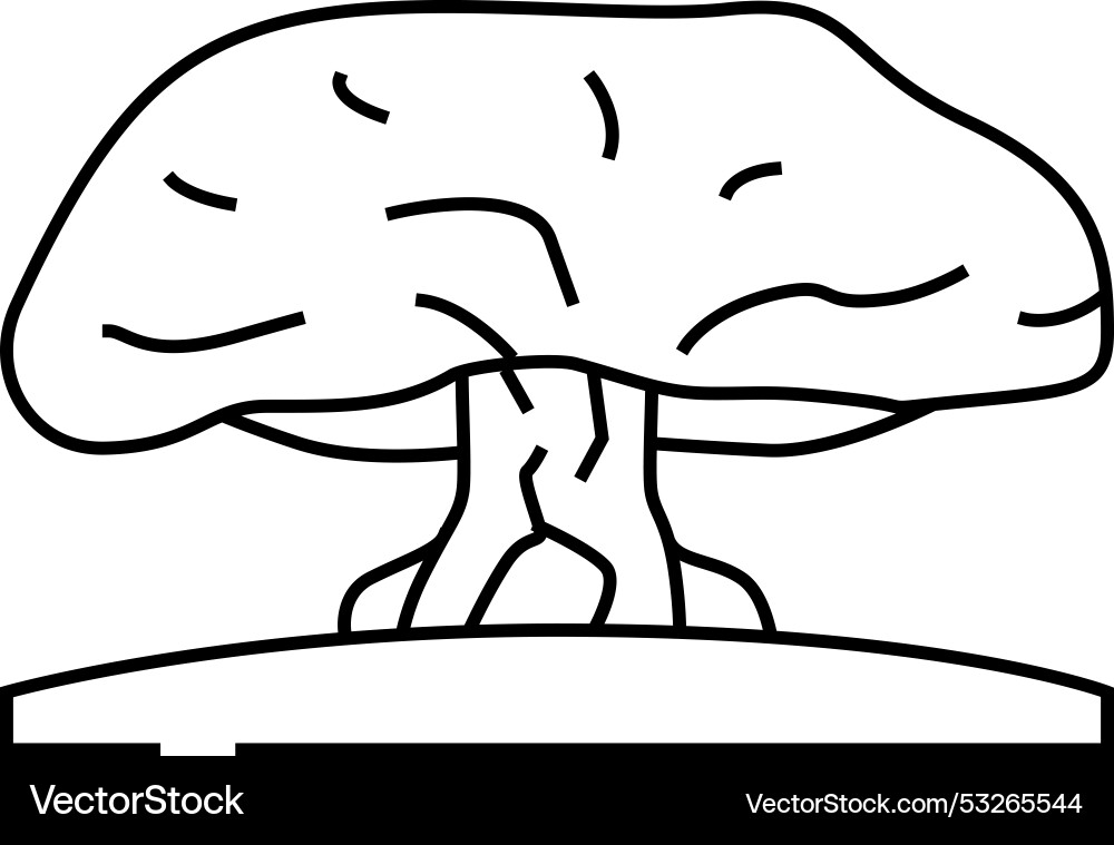 Bodhi tree buddhism line icon Royalty Free Vector Image