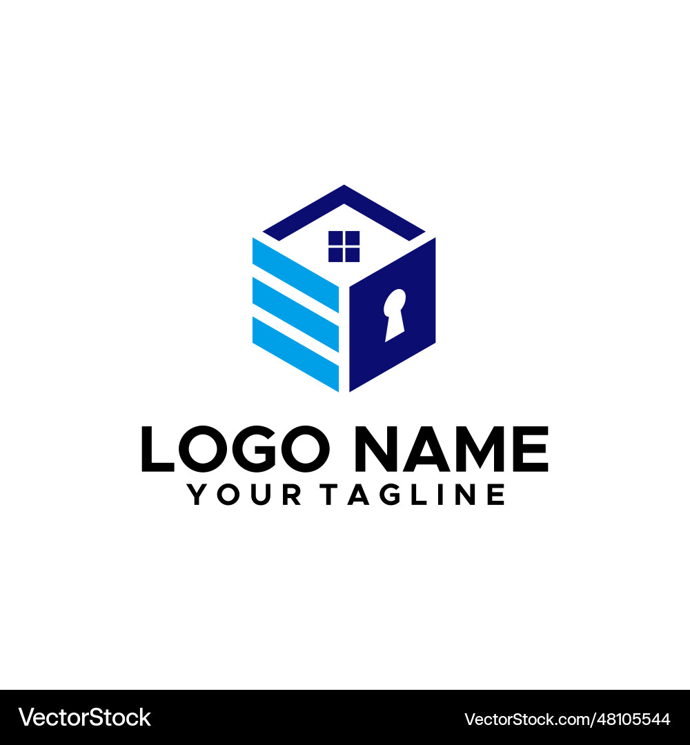 Box storage real estate logo design Royalty Free Vector