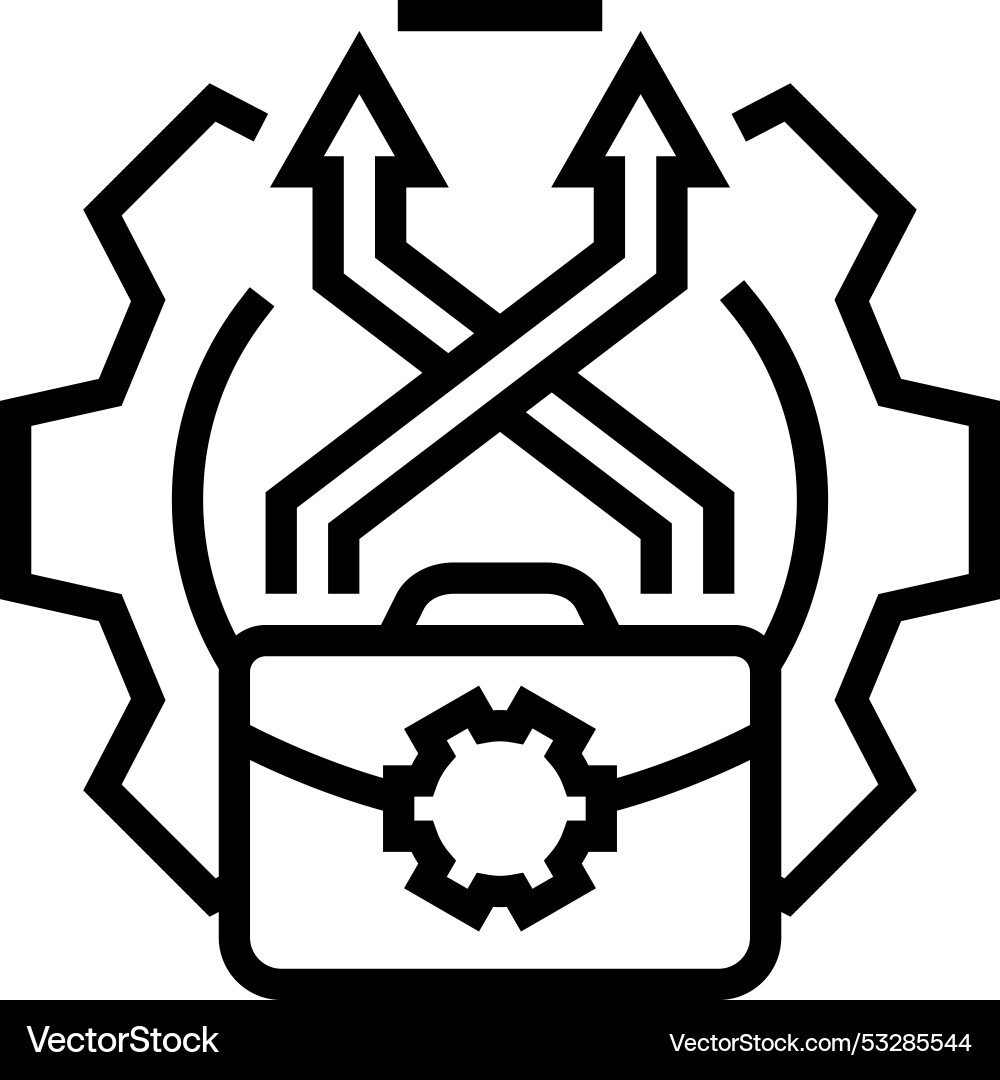 Change management business process line icon Vector Image Change management business process line icon Vector Image