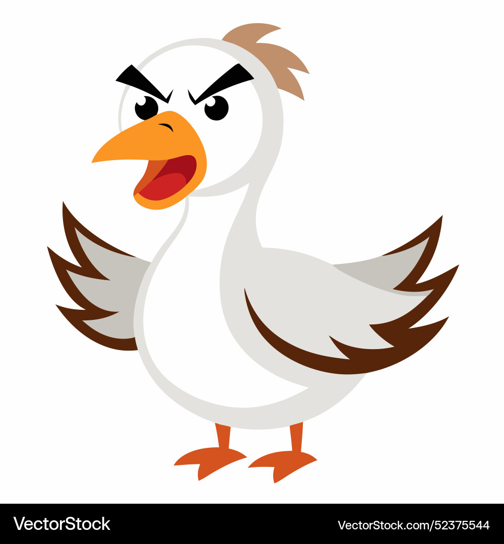Chinese goose angry kawaii Royalty Free Vector Image