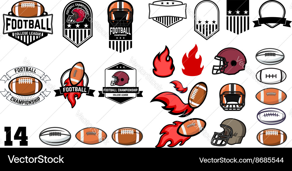 Football emblems design elements Royalty Free Vector Image