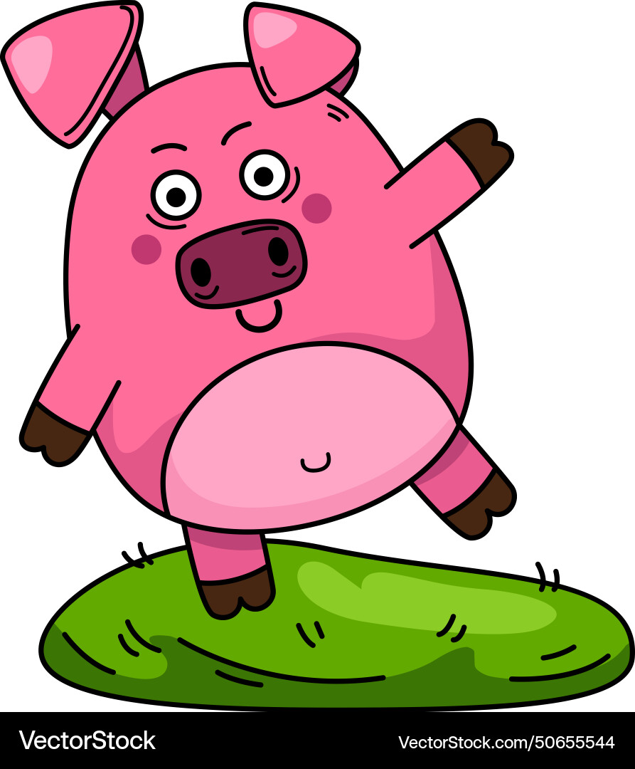 Hand drawn pig character Royalty Free Vector Image