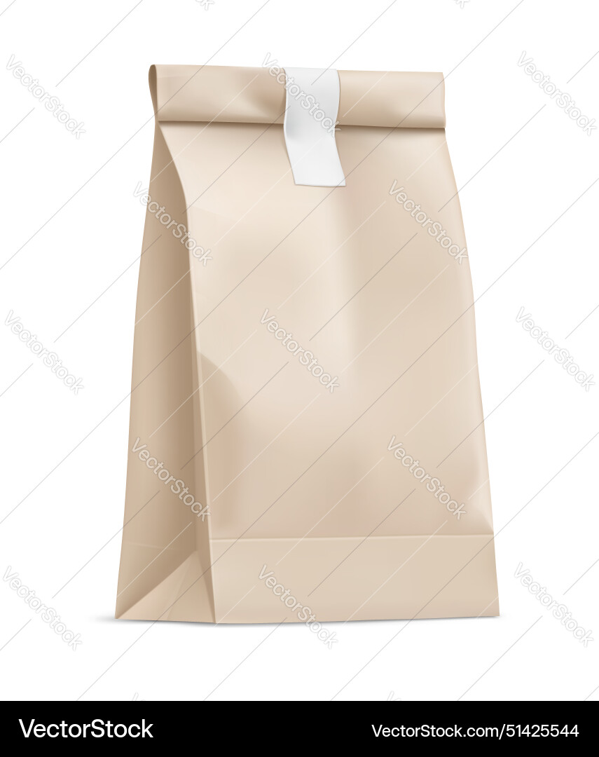 Kraft paper bag for fast-food Royalty Free Vector Image