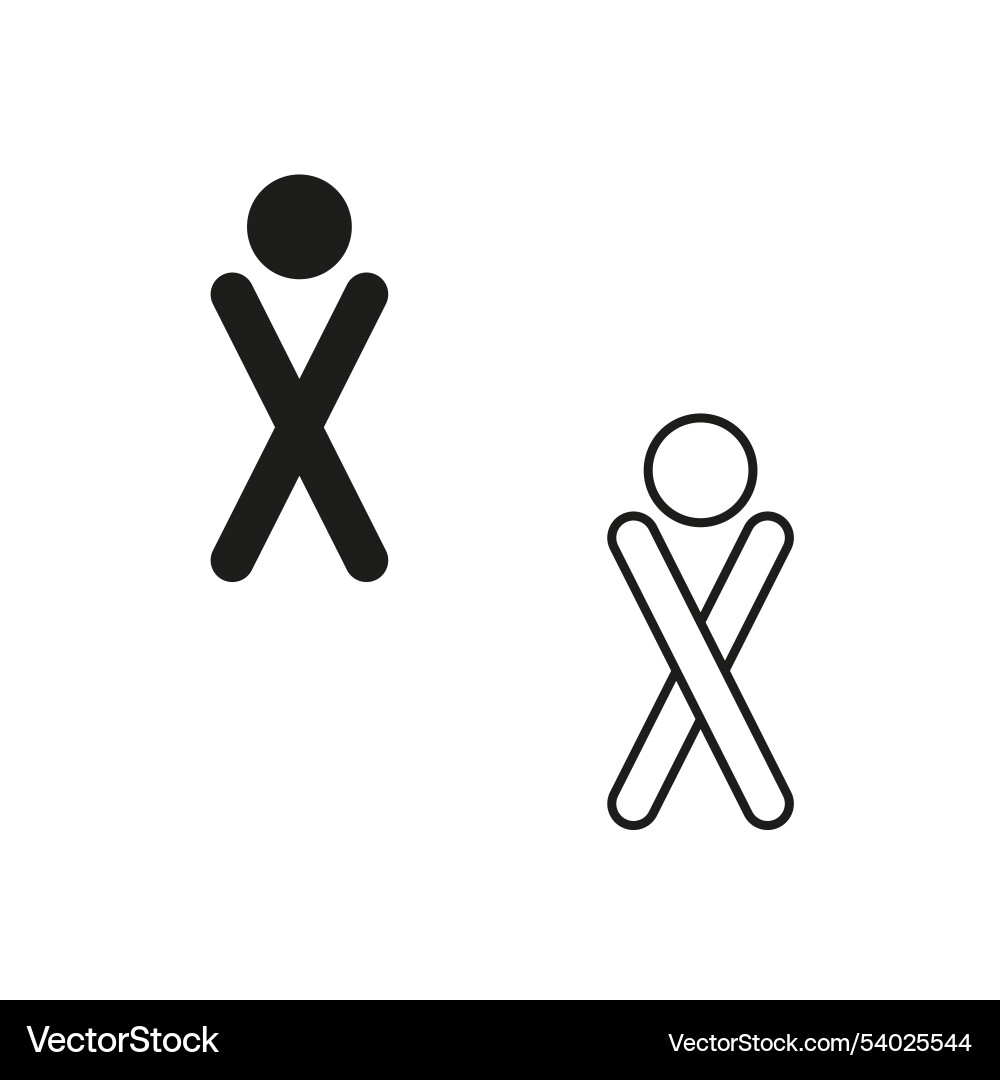 Person icon minimal figure shape simple human Vector Image