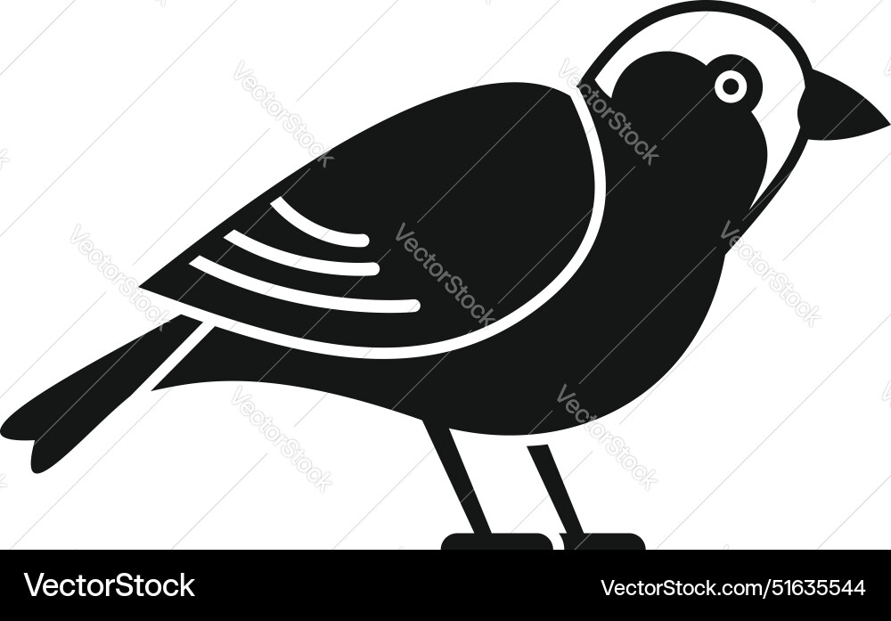 Small bird standing simple minimalist icon Vector Image
