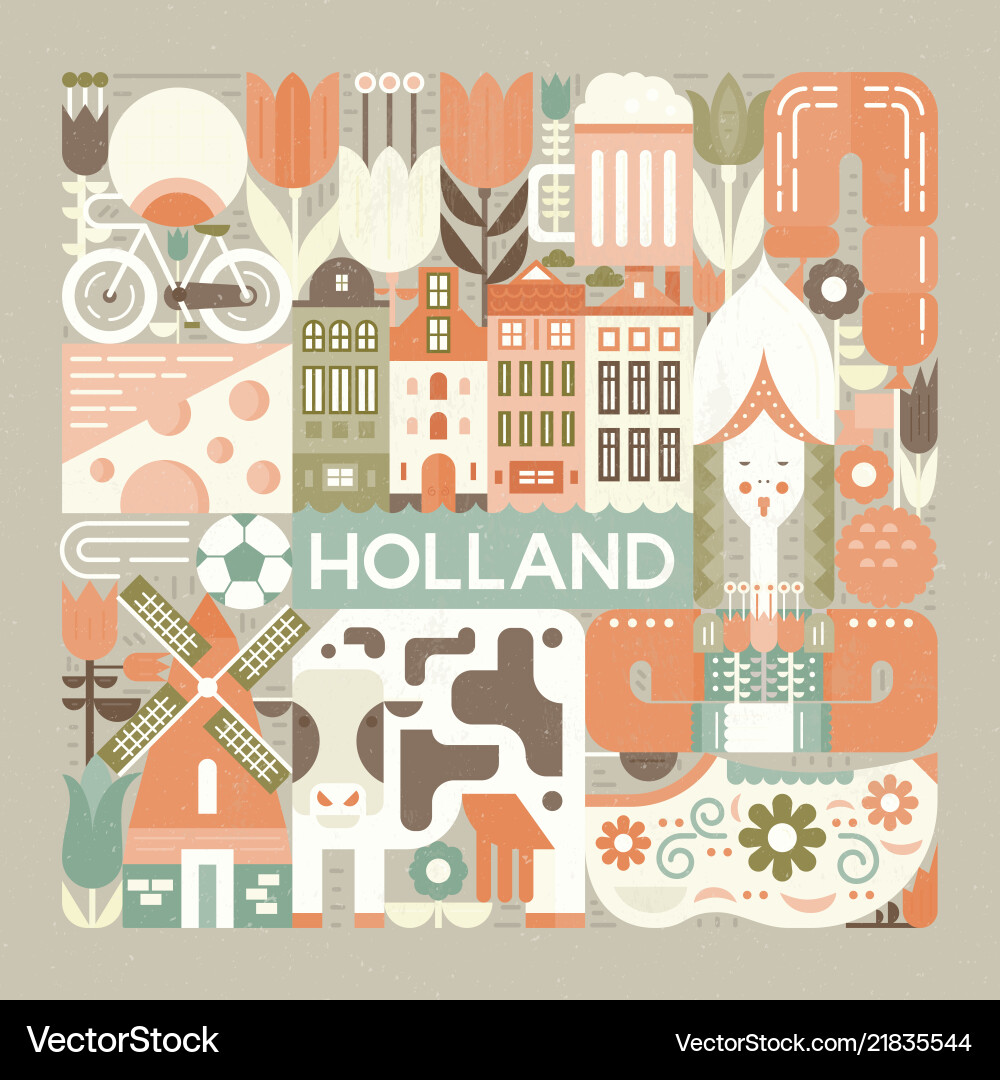 Symbols of holland Royalty Free Vector Image - VectorStock