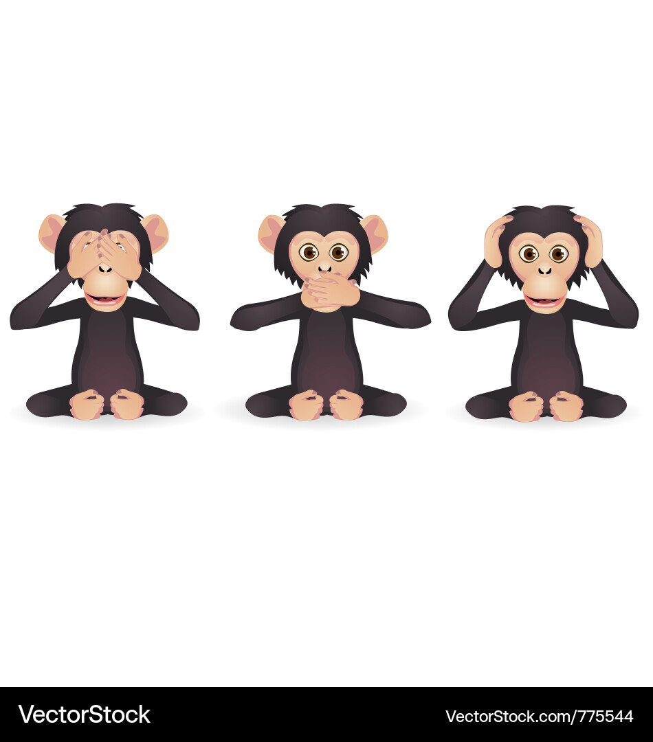 Three wise monkey Royalty Free Vector Image - VectorStock