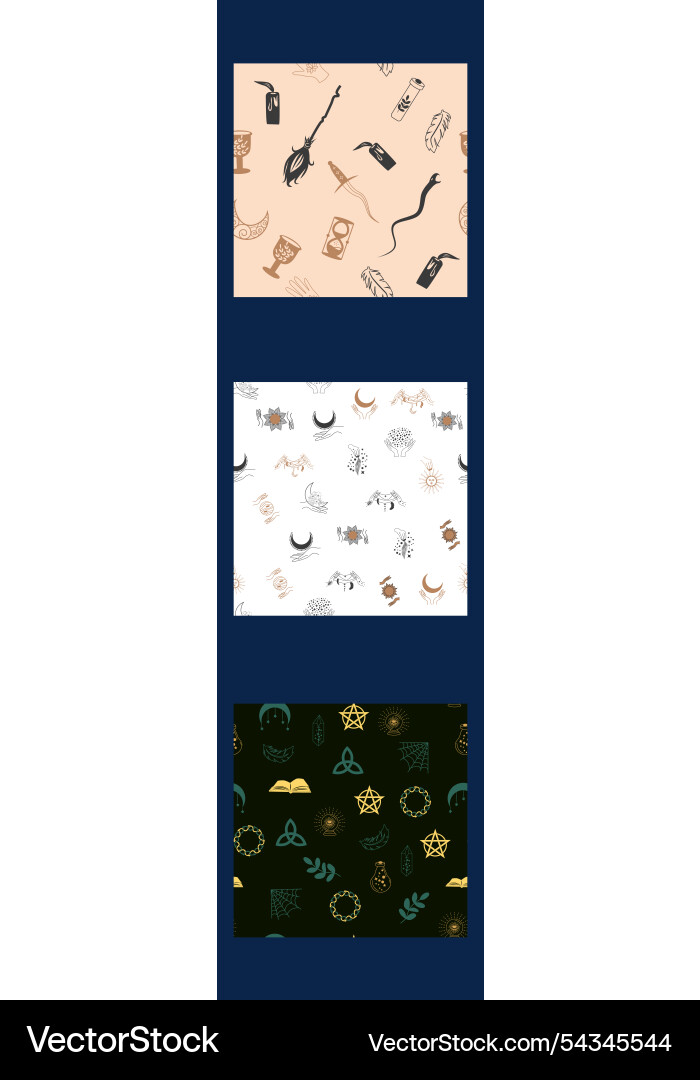 Vertical border set magic and heavens seamless Vector Image