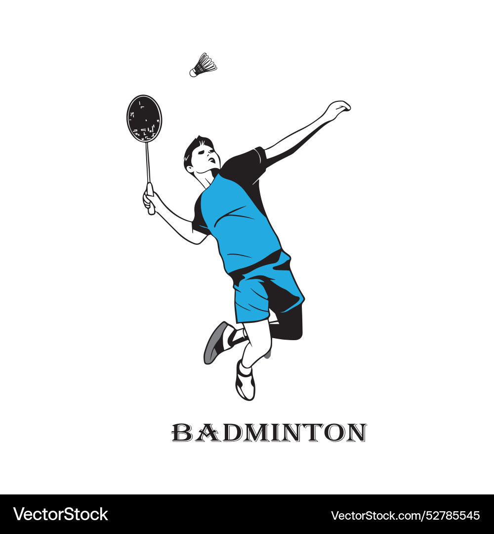 Badminton player icon image symbol Royalty Free Vector Image