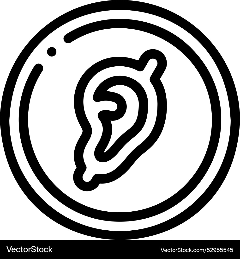 Deaf icon thin linear style design isolated on Vector Image