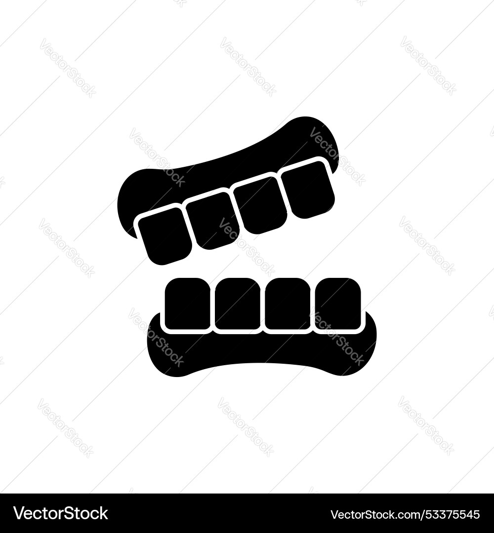 False jaw icon set prosthetic denture teeth Vector Image