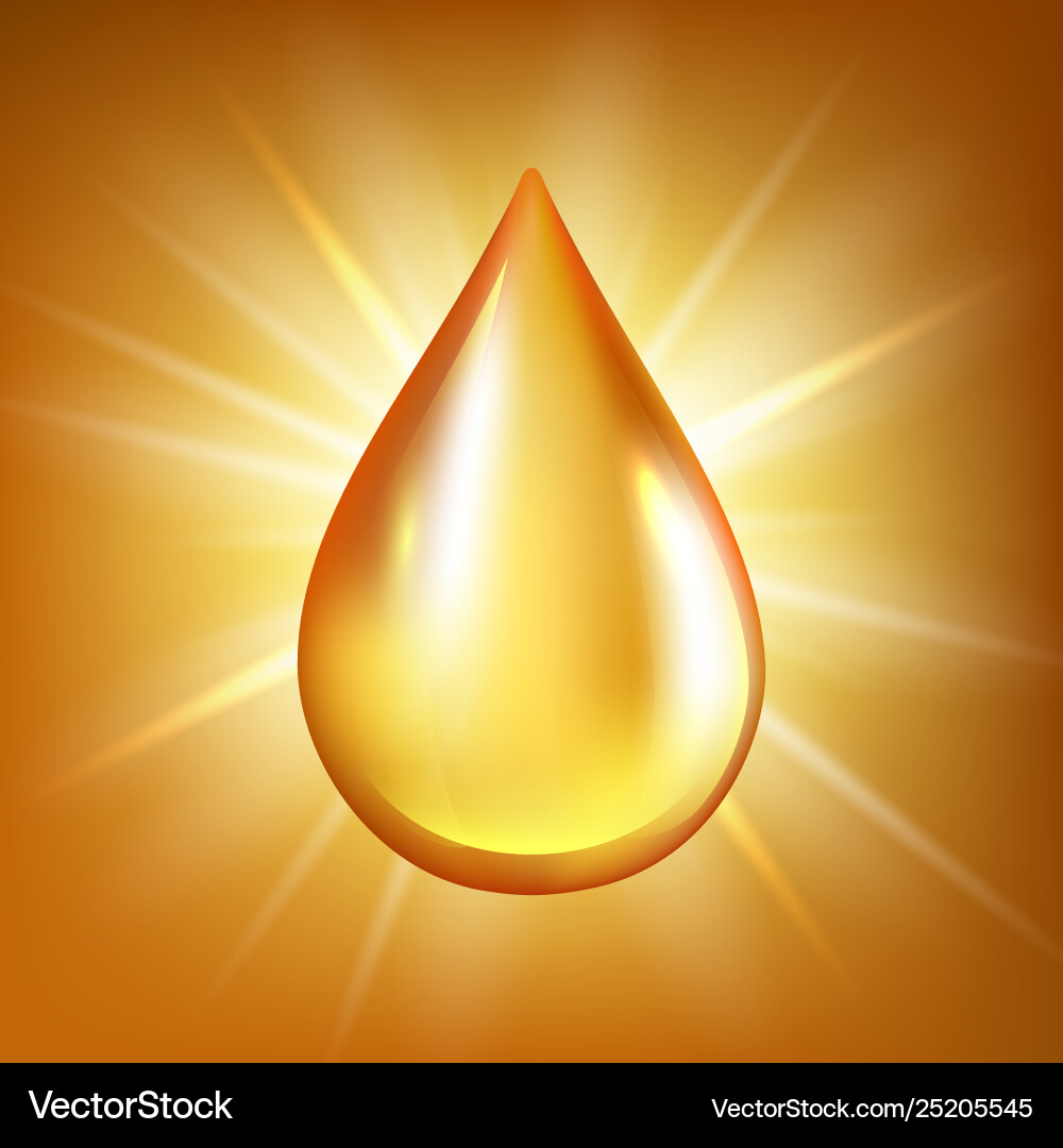 Golden Oil Drop Splash Royalty Free Vector Image