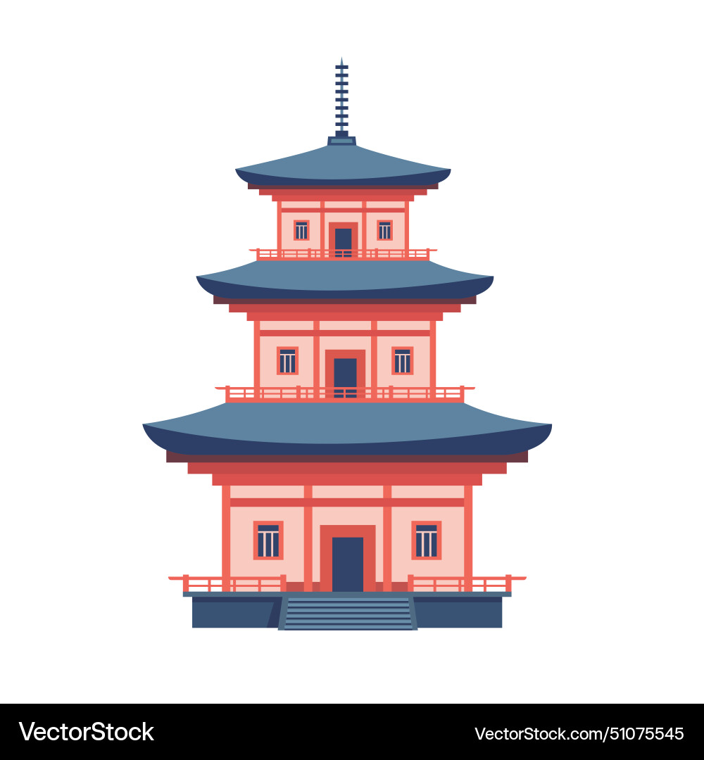 Japanese temple isolated on white background Vector Image
