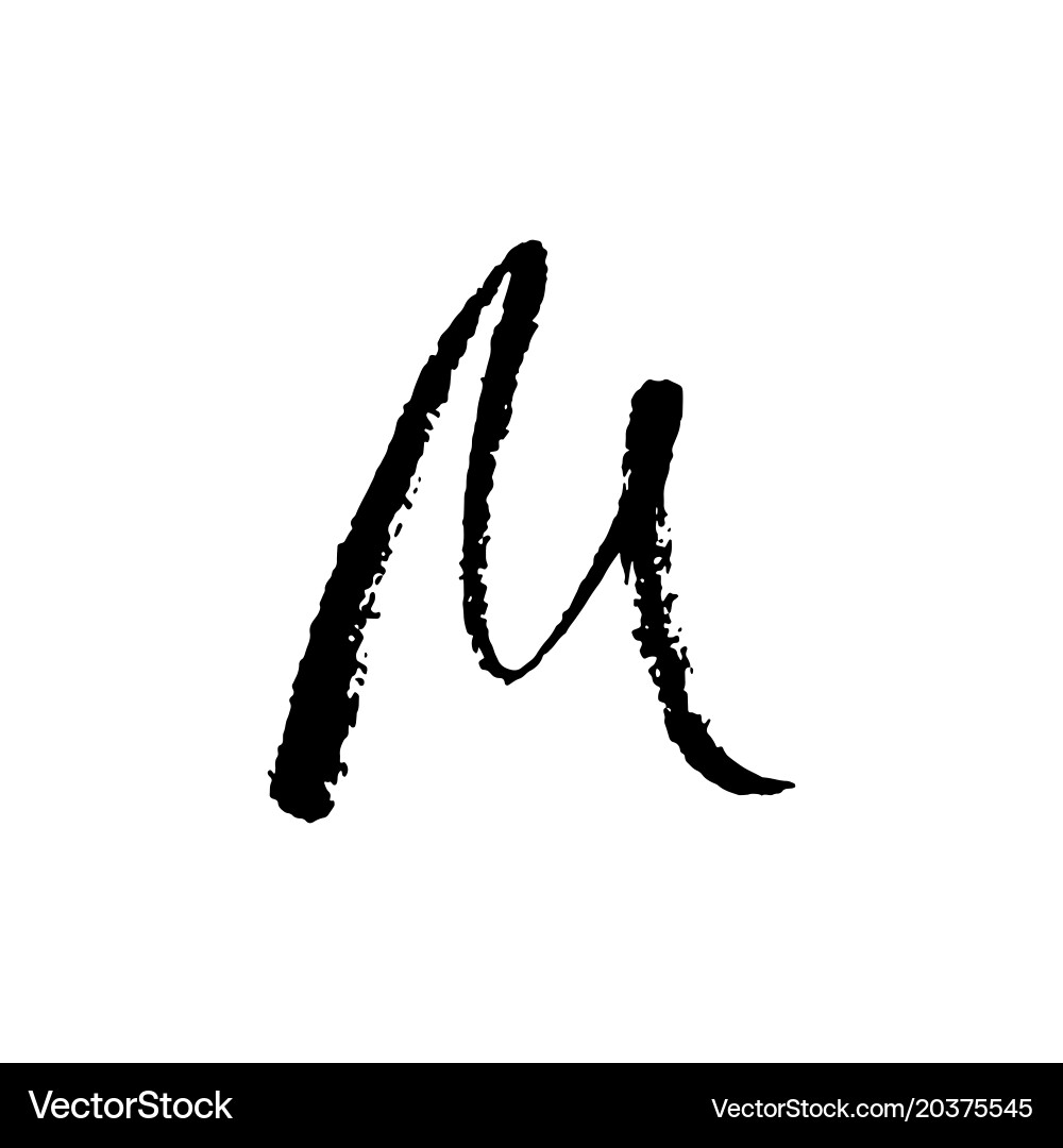 Brush Dry Hand Letter Lettering M Painted Vector Images (94)