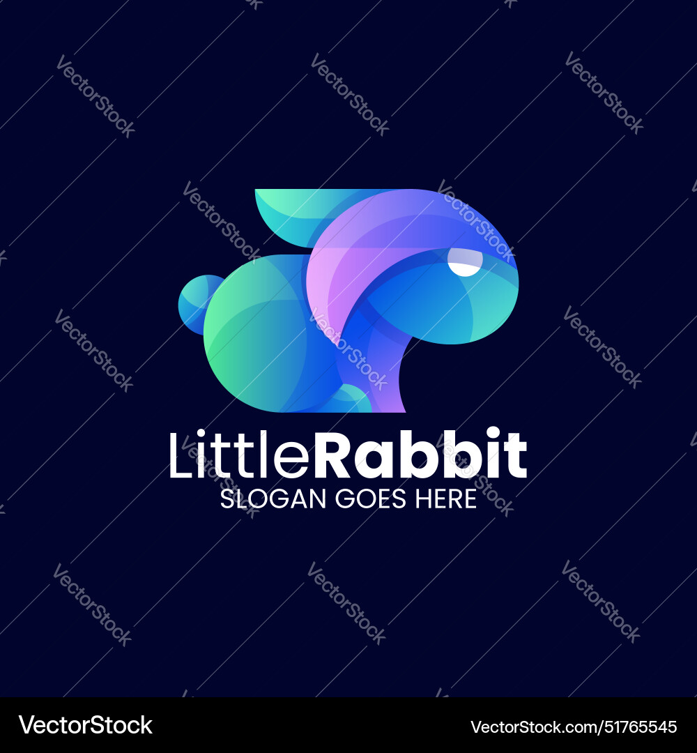 Logo rabbit gradient colorful style Royalty Free Vector