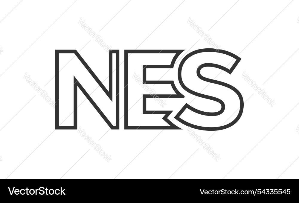 Nes logo design template with strong and modern Vector Image