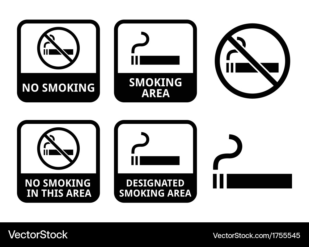 No smoking area icons set Royalty Free Vector Image