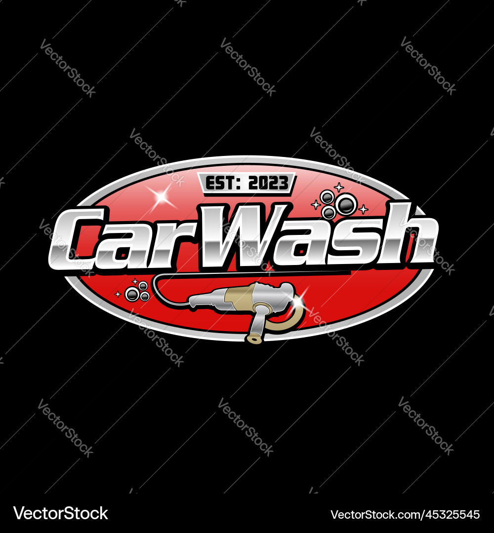 Red Car Wash & Buffer Logo Royalty Free Vector Image