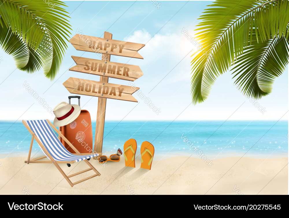 Summer vacation background Royalty Free Vector Image