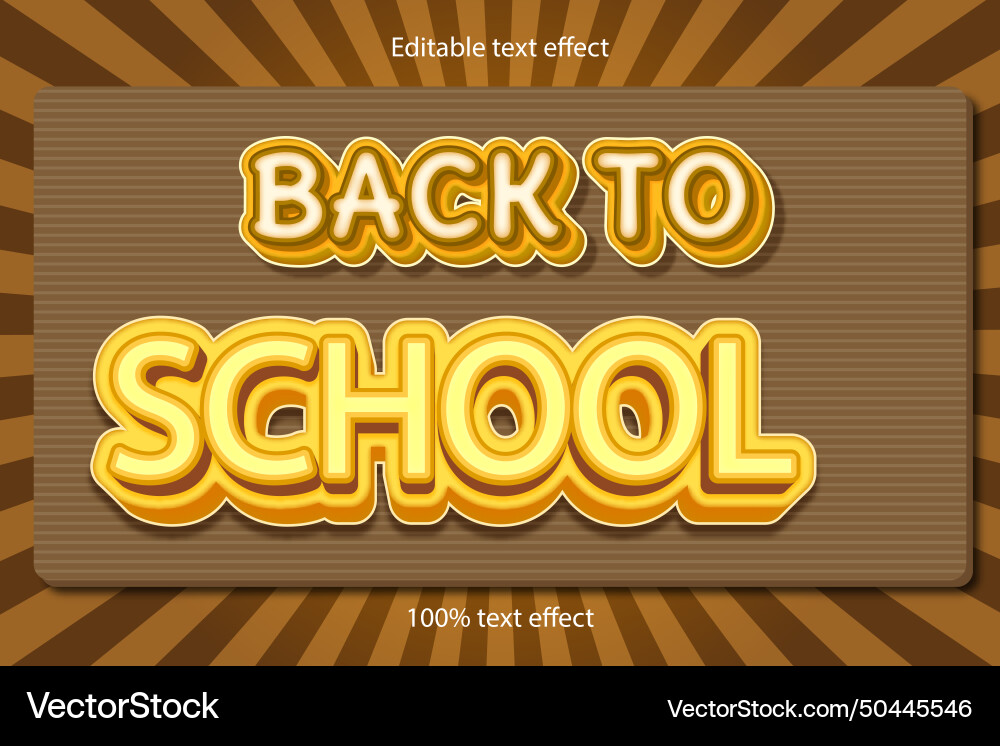 Back to school text effect Royalty Free Vector Image
