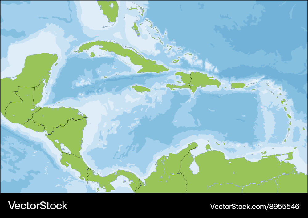 Caribbean Island Map Royalty Free Vector Image