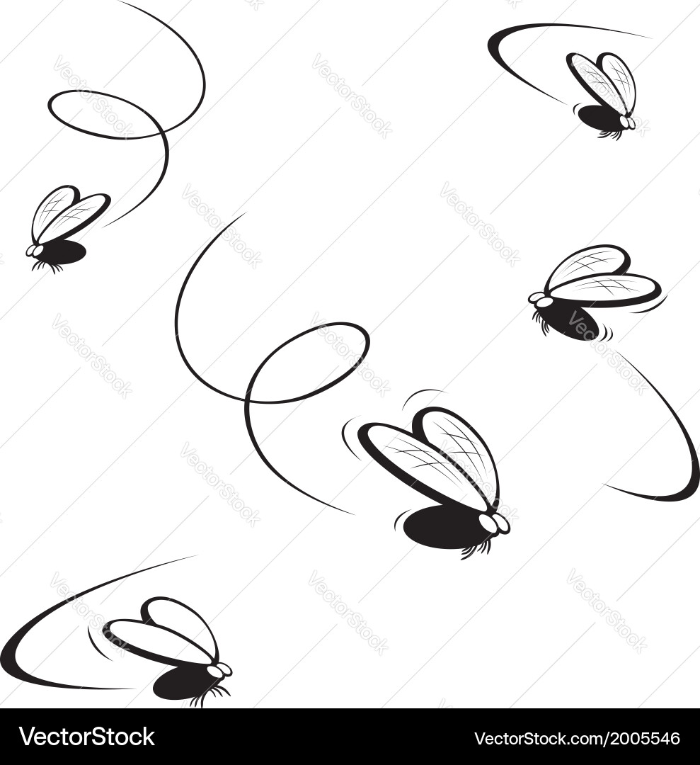 Cartoon Flying Insects Royalty Free Vector Image