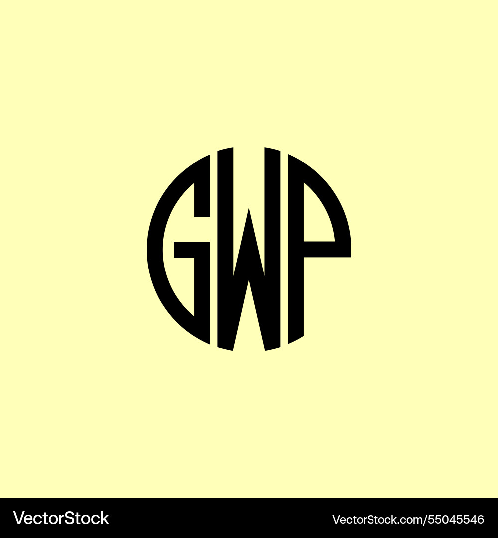 Creative rounded initial letters gwp logo Vector Image