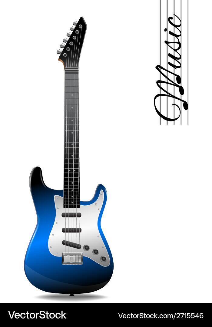 Electric guitar isolated Royalty Free Vector Image