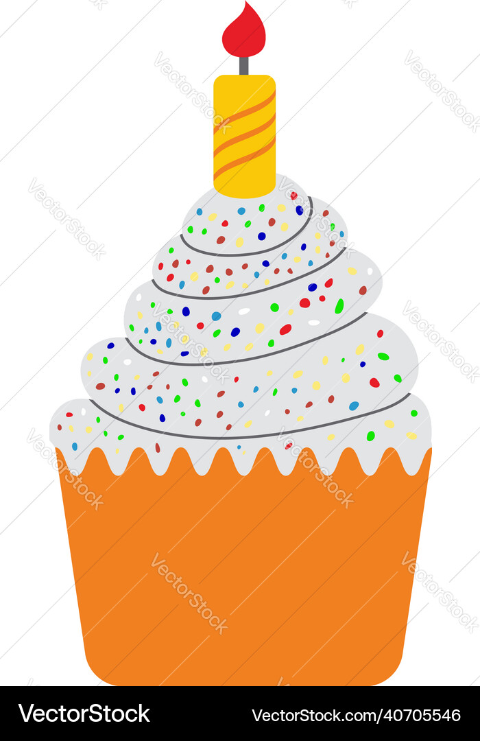 First birthday cake icon Royalty Free Vector Image