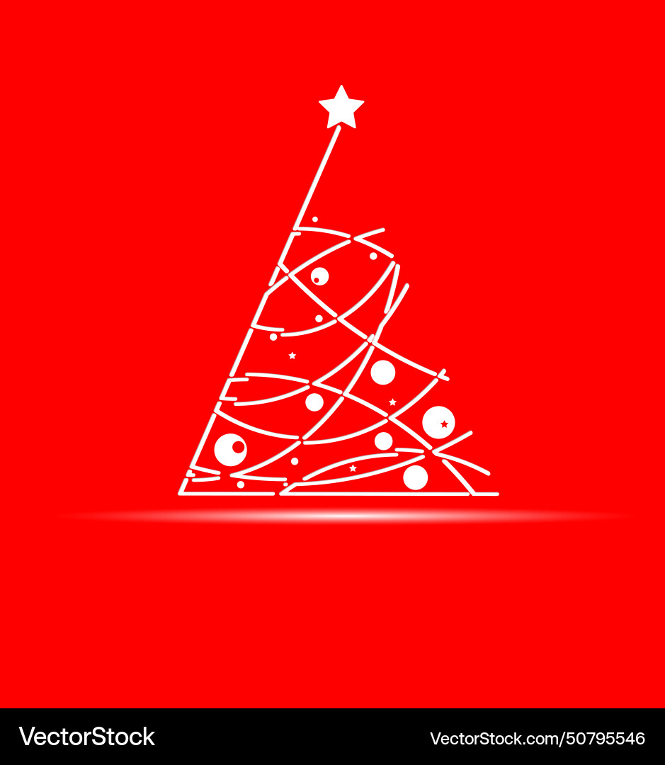 Happy newyear and christmas paper tree Royalty Free Vector