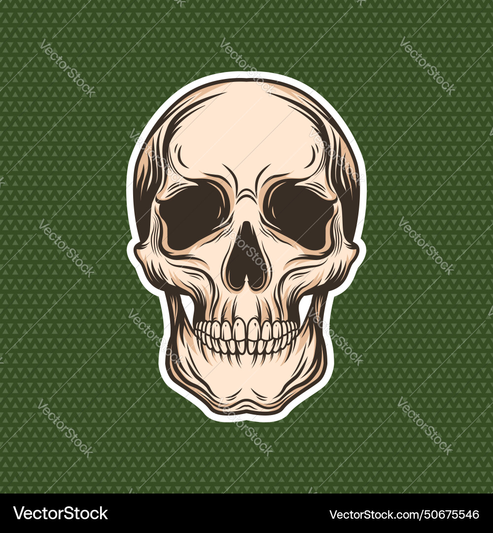 Human skull sticker patch for clothing Royalty Free Vector