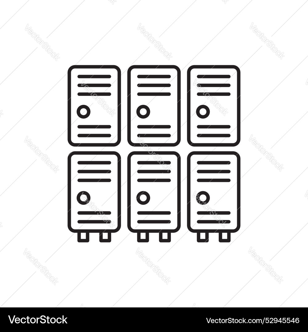 Lockers line icon isolated on white background Vector Image