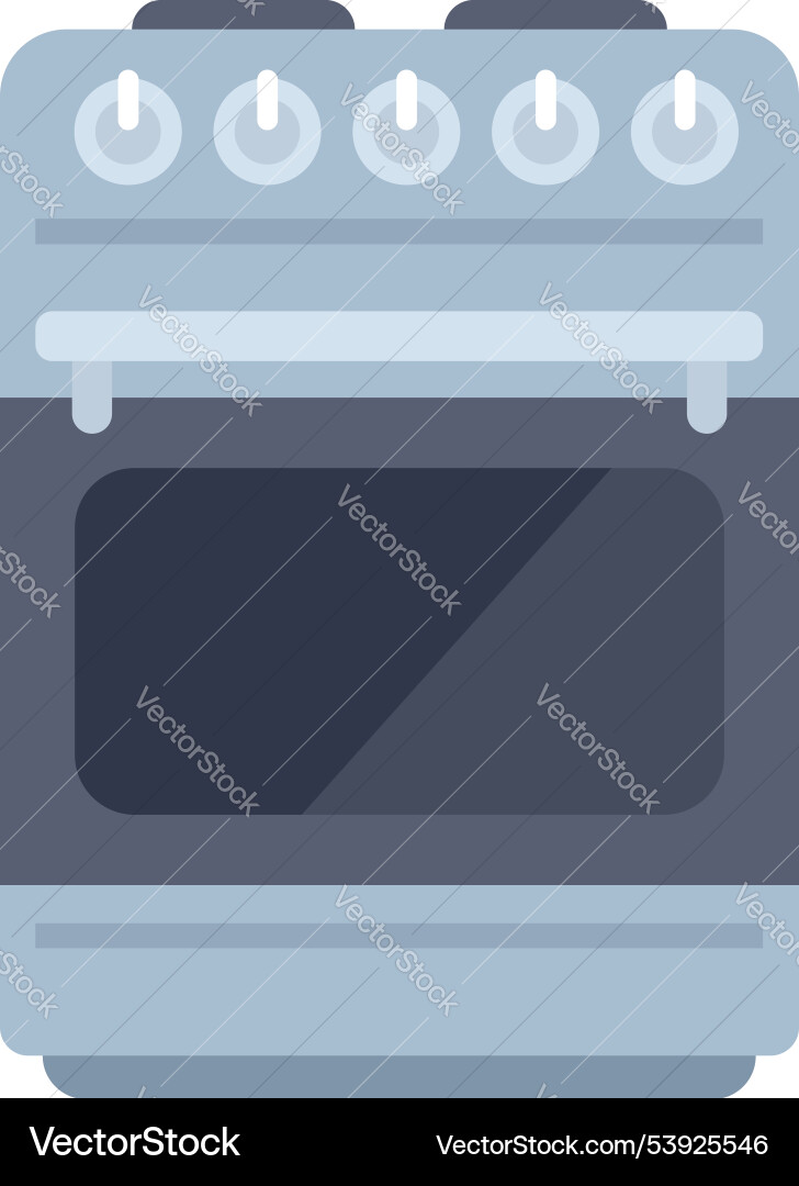 Modern kitchen stove with oven and burners Vector Image