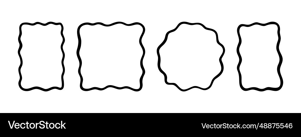 Wavy Frame Doodle Royalty Free Vector Image - VectorStock