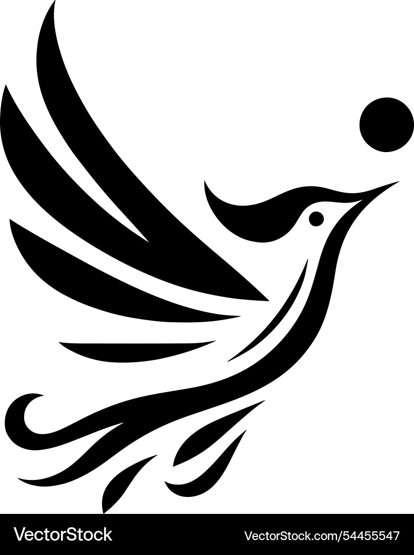 Abstract stylized bird design 1 Royalty Free Vector Image