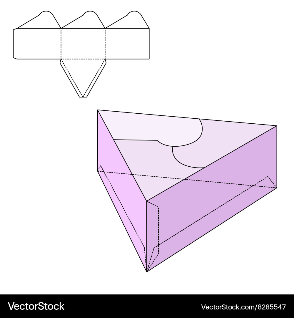 Box die line template Royalty Free Vector Image