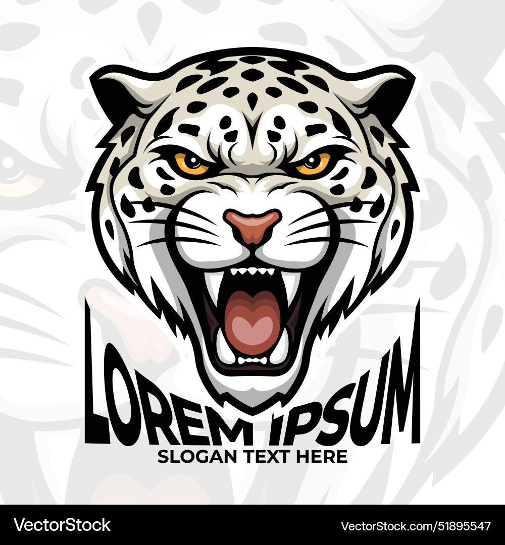Cheetah head logo mascot design leopard icon Vector Image