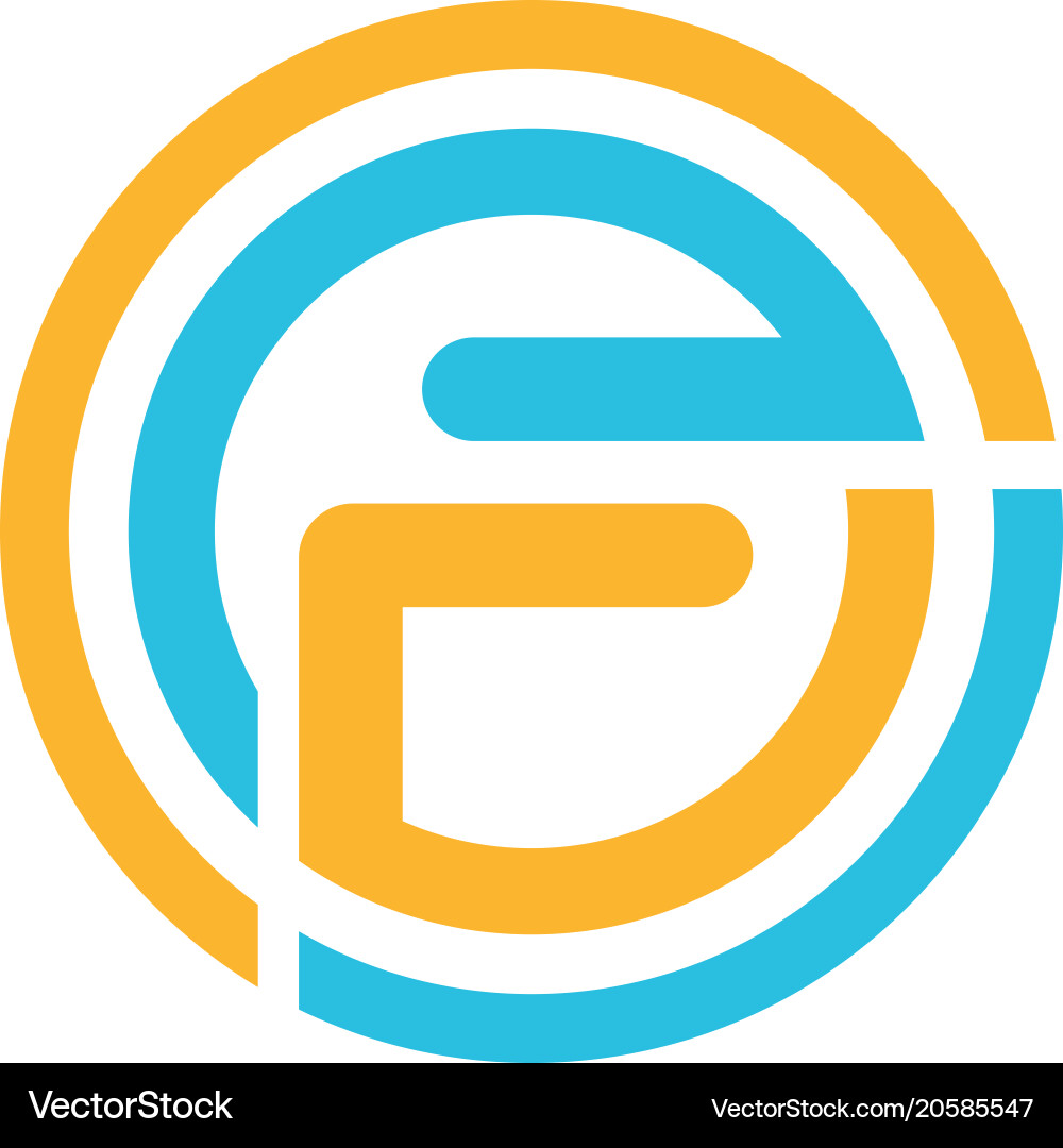 Circle letter f logo Royalty Free Vector Image