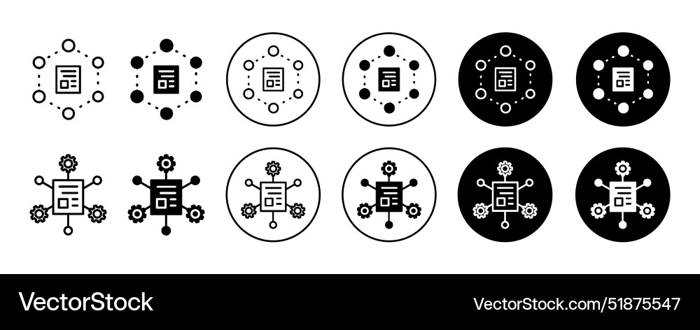 Cms icon outline flat Royalty Free Vector Image