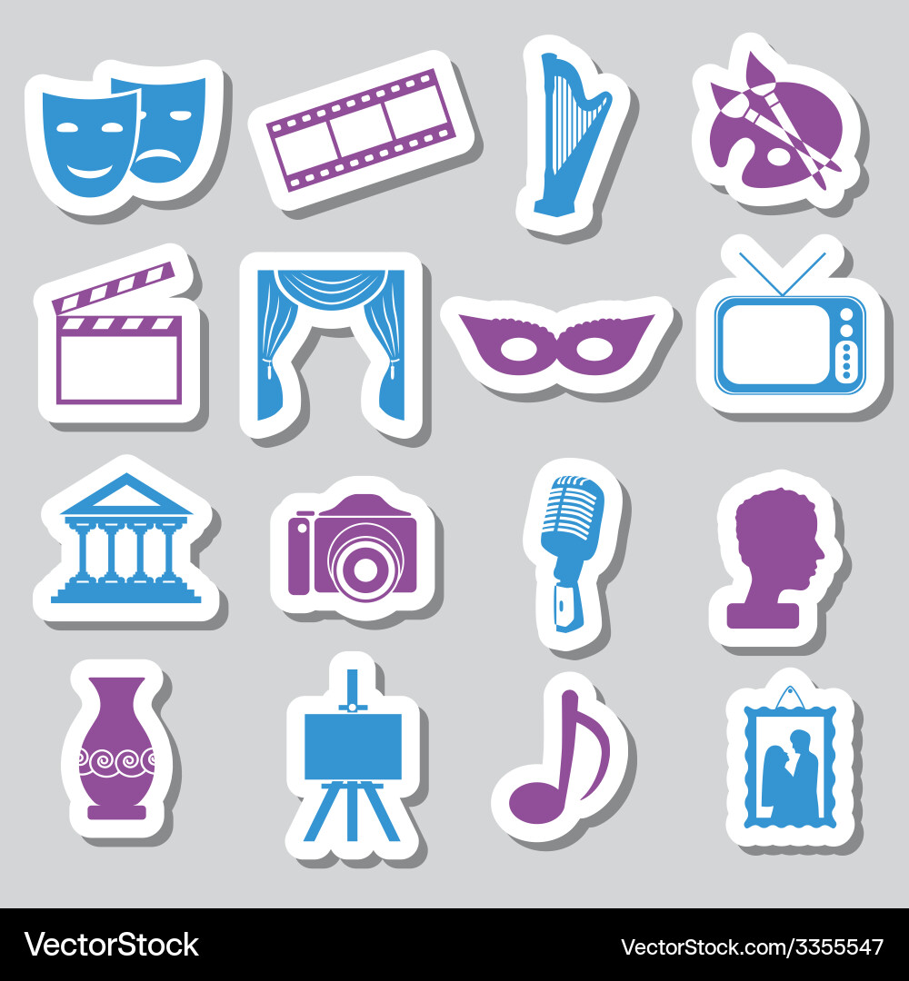 Culture stickers Royalty Free Vector Image - VectorStock