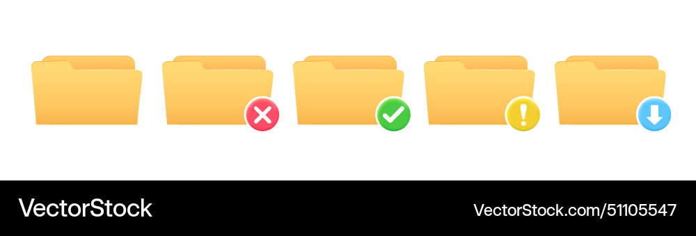 File folder icon set design for app logo office Vector Image