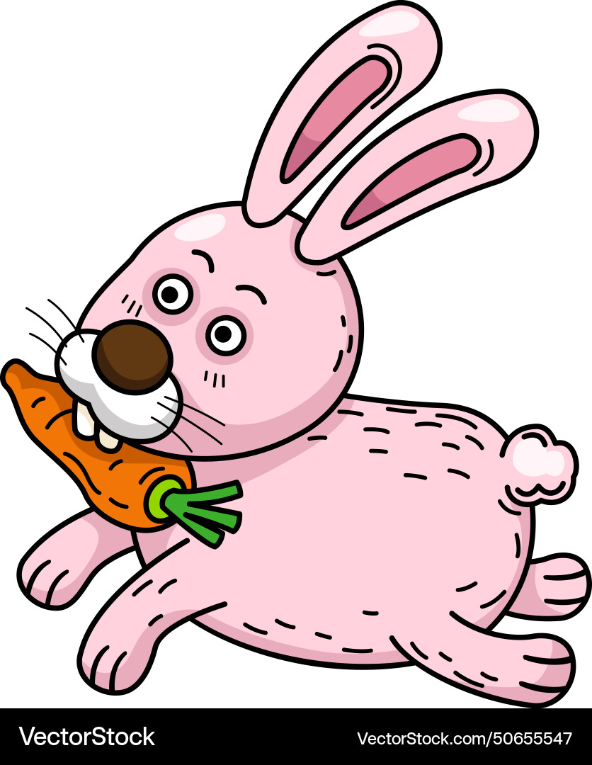 Hand drawn rabbit character Royalty Free Vector Image