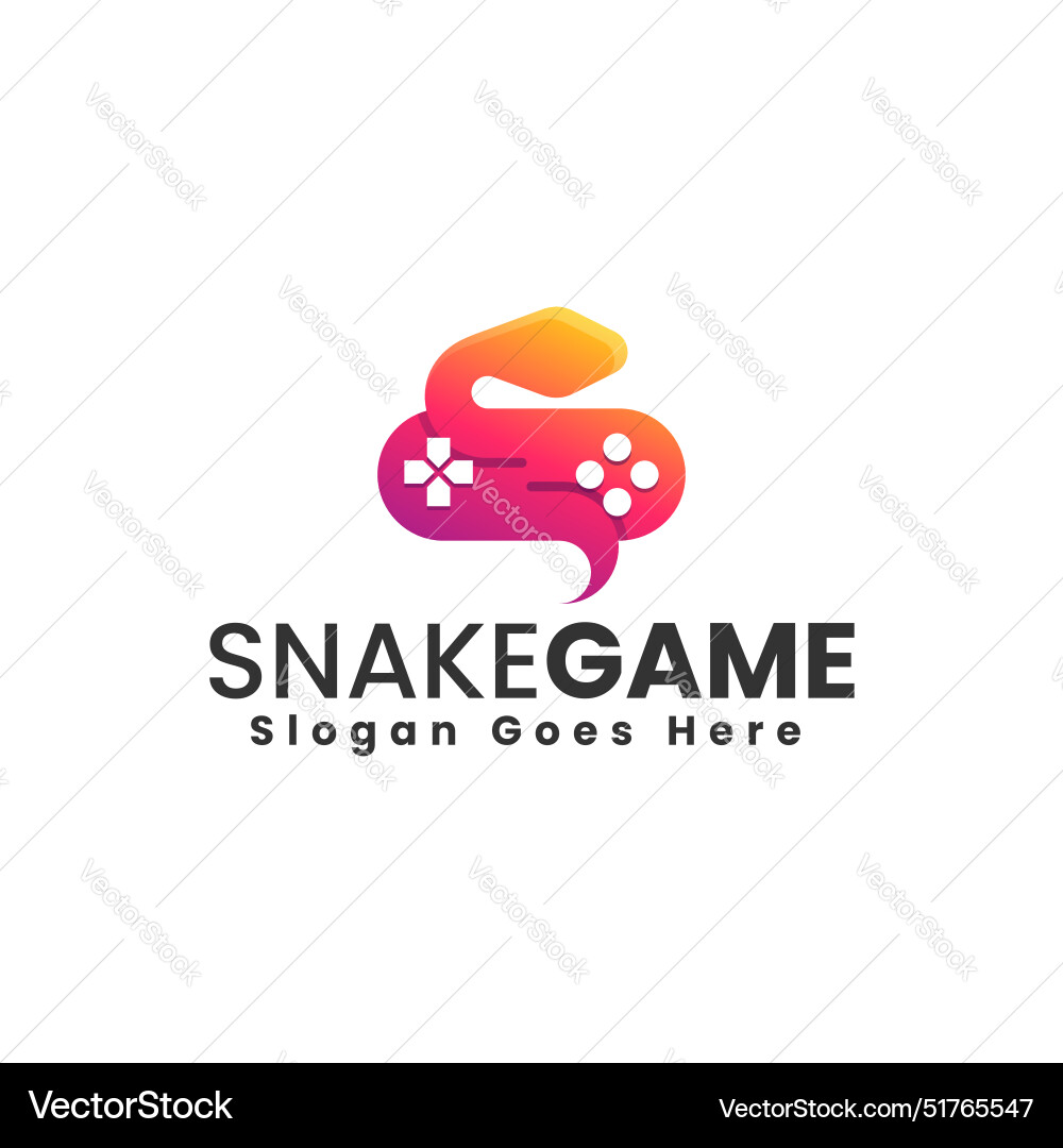 Logo snake game gradient colorful style Royalty Free Vector
