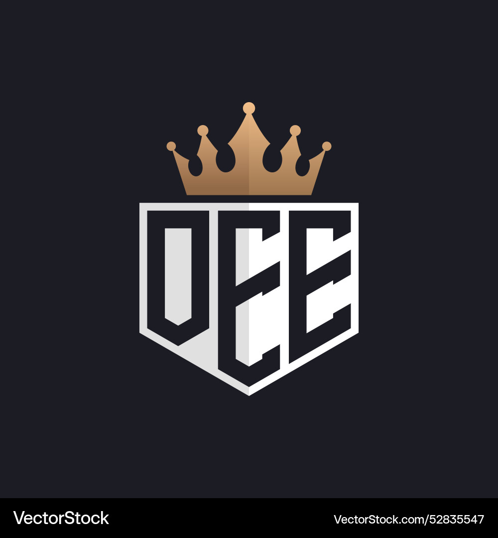 Luxury oee logo with crown elegant initials Vector Image